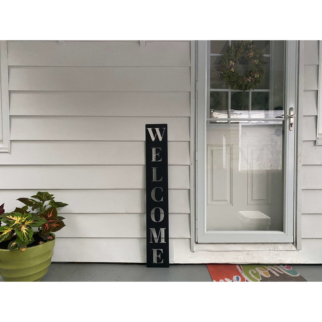 Vertical Welcome Sign for the Home | #1005w – ThinkMetal