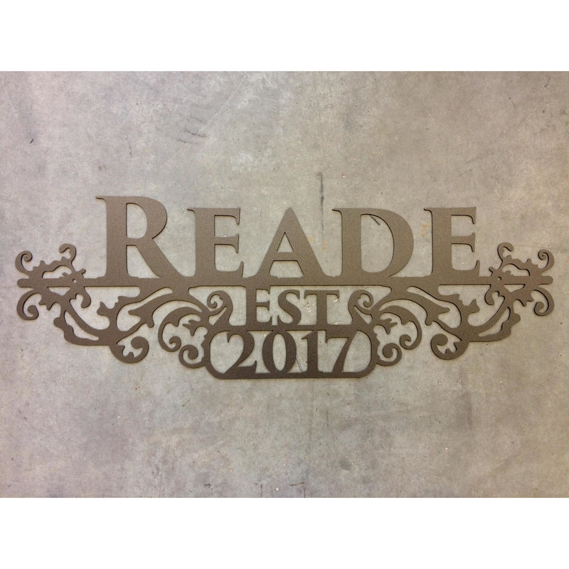 Metal Estate Sign, Metal Established Sign, Ornate Metal Sign - Think ...