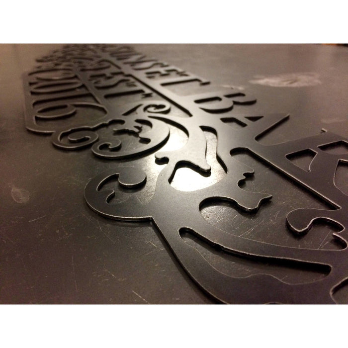 Metal Estate Sign, Metal Established Sign, Ornate Metal Sign - Think ...