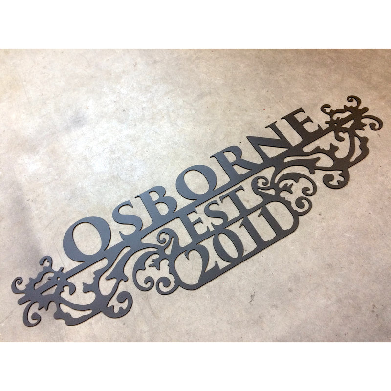 Metal Estate Sign, Metal Established Sign, Ornate Metal Sign - Think ...