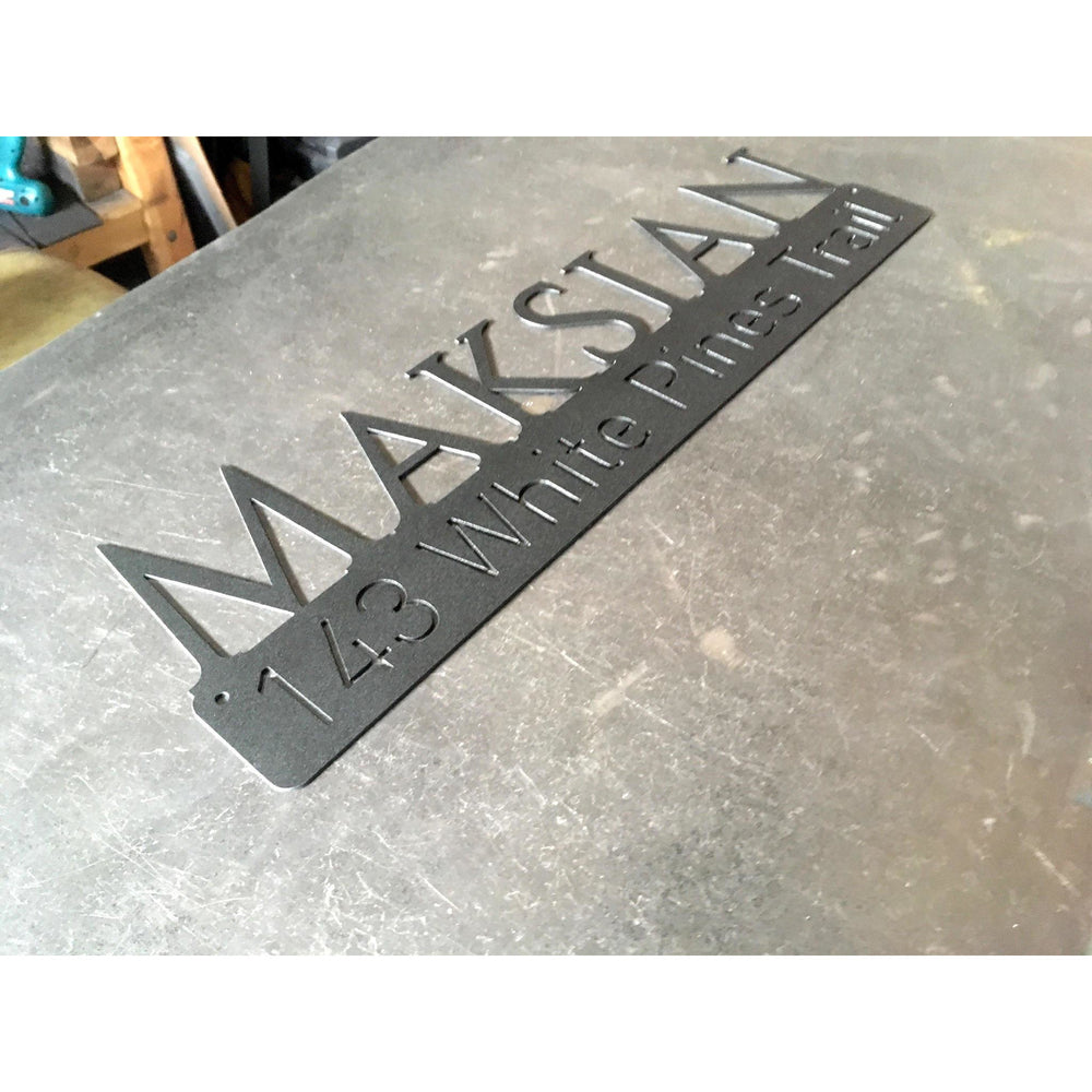 Name Address Sign, House Number Plate with Name - Think Metal CNC ...