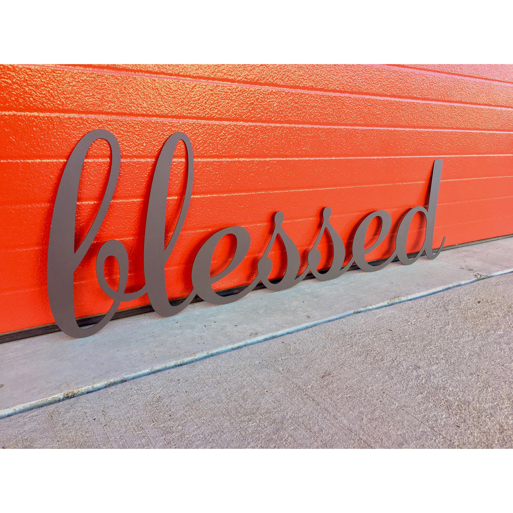 Blessed Metal Sign, Blessed Sign Decor, Large Blessed Wall Sign - Think ...