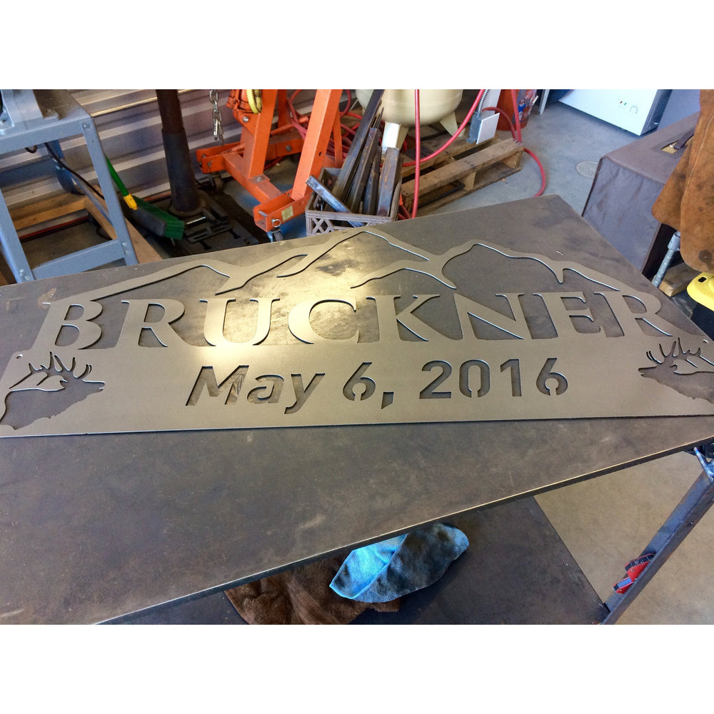 Elk Metal Sign, Metal Elk Sign, Established Wedding Sign - Think Metal ...