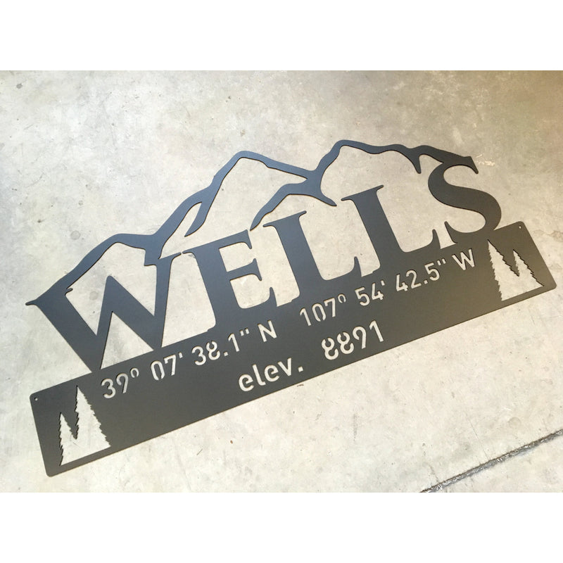 Mountain Name Sign, Established Wedding Sign - Think Metal CNC – ThinkMetal