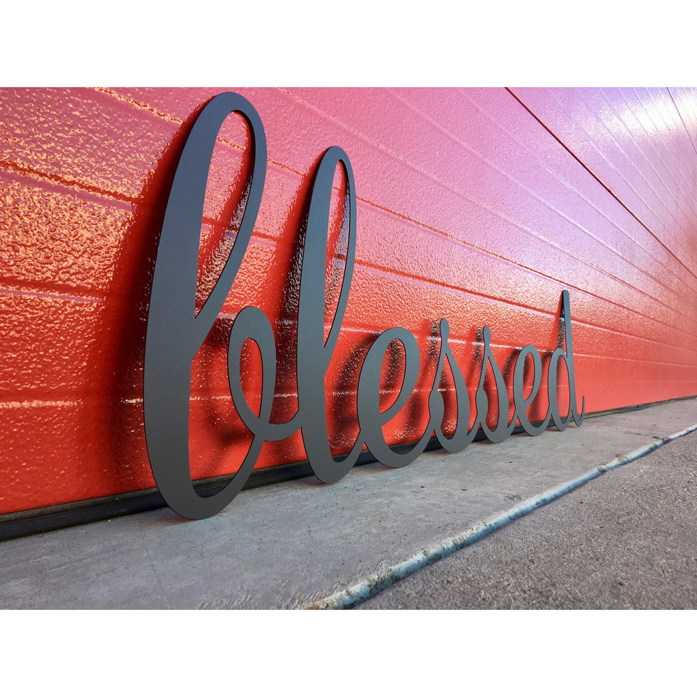 Blessed Metal Sign, Blessed Sign Decor, Large Blessed Wall Sign - Think ...