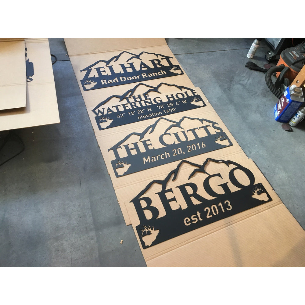 Elk Metal Sign, Metal Elk Sign, Established Wedding Sign - Think Metal ...