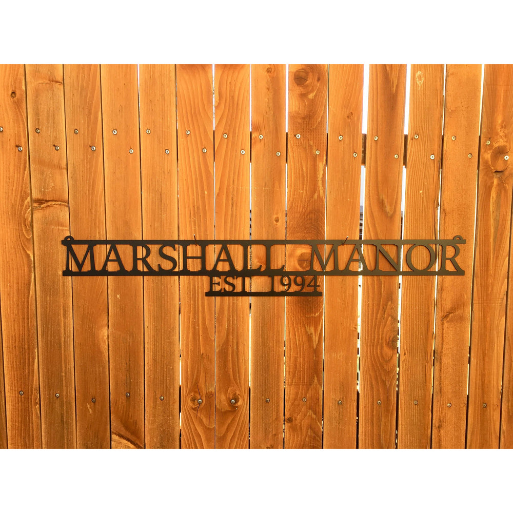 Manor and Estate Sign with Name and Established Date - Think Metal CNC ...