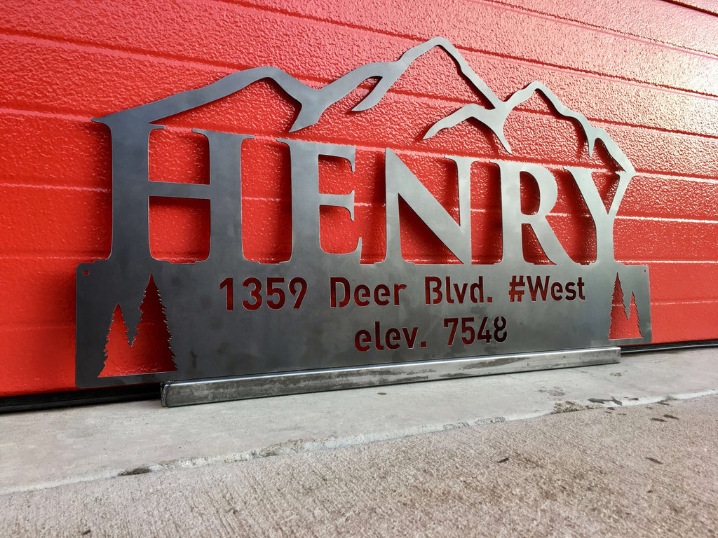 Name Sign and Established Date with Mountains - Think Metal CNC ...