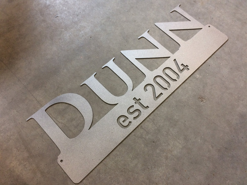 Family Name and Established Date or Address Sign - Think Metal CNC ...