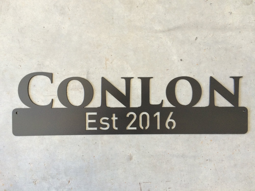 Family Name and Established Date or Address Sign - Think Metal CNC ...